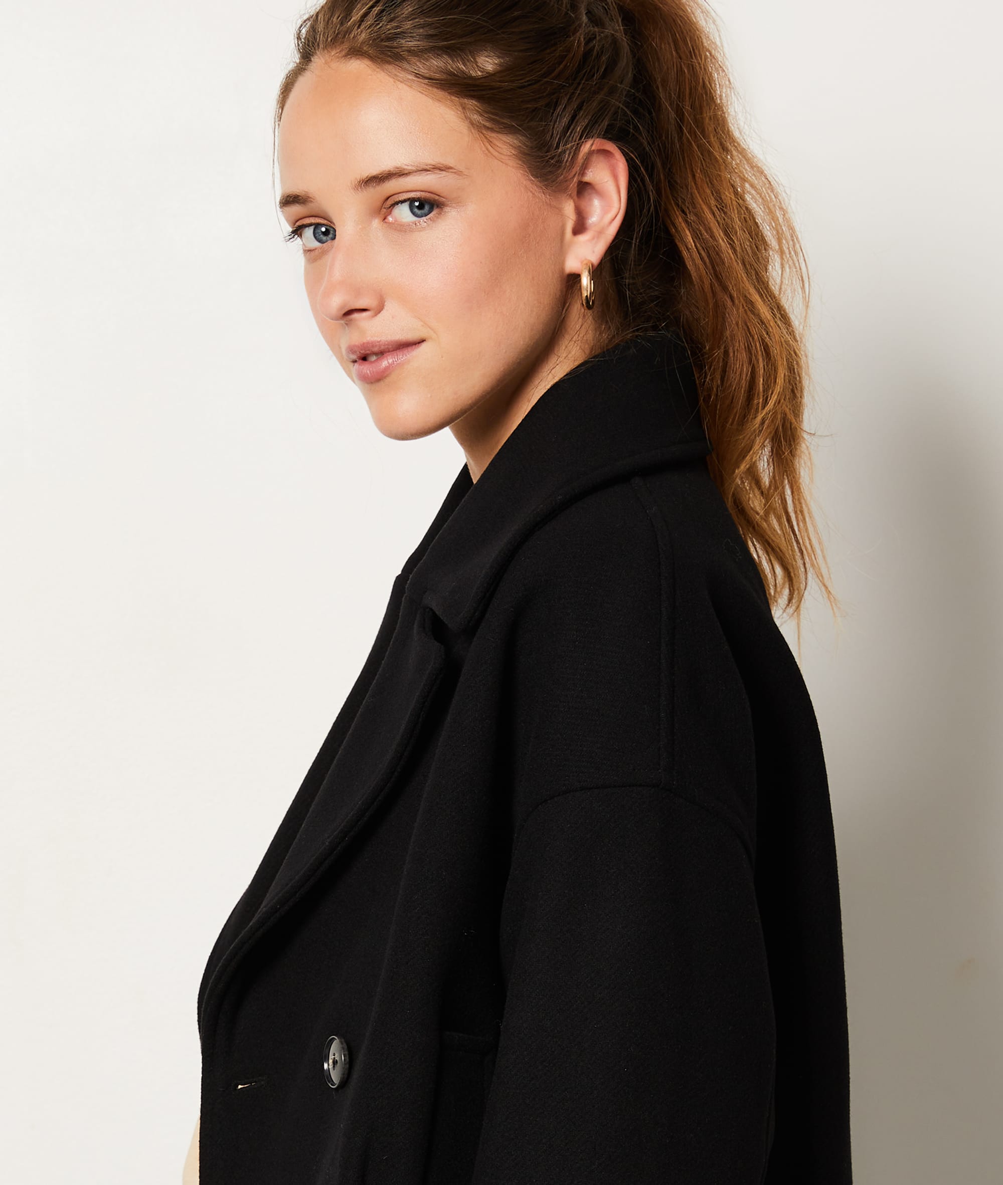 Caban court boutonné LORA NOIR - ETAM