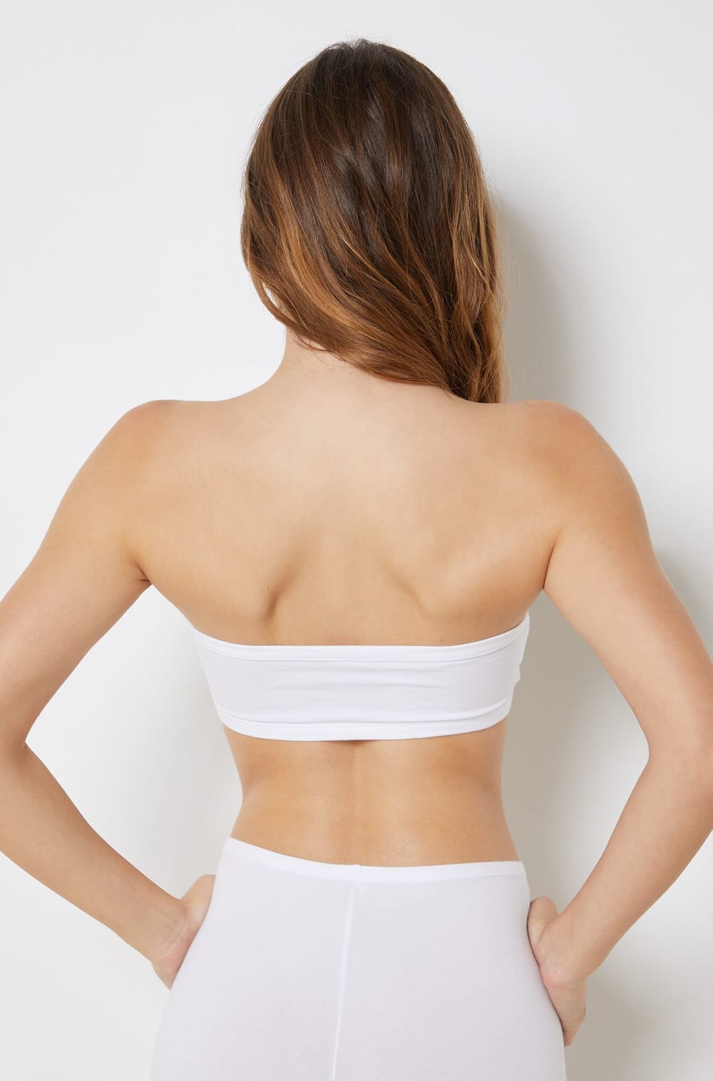 Strapless Wireless Stretchy Organic Cotton Bra Coton 360 Blanc Etam