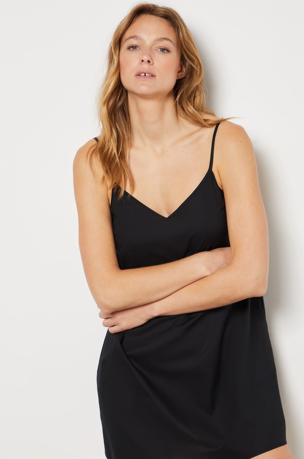 Fond de robe 100% coton biologique FOND DE ROBE NOIR - ETAM