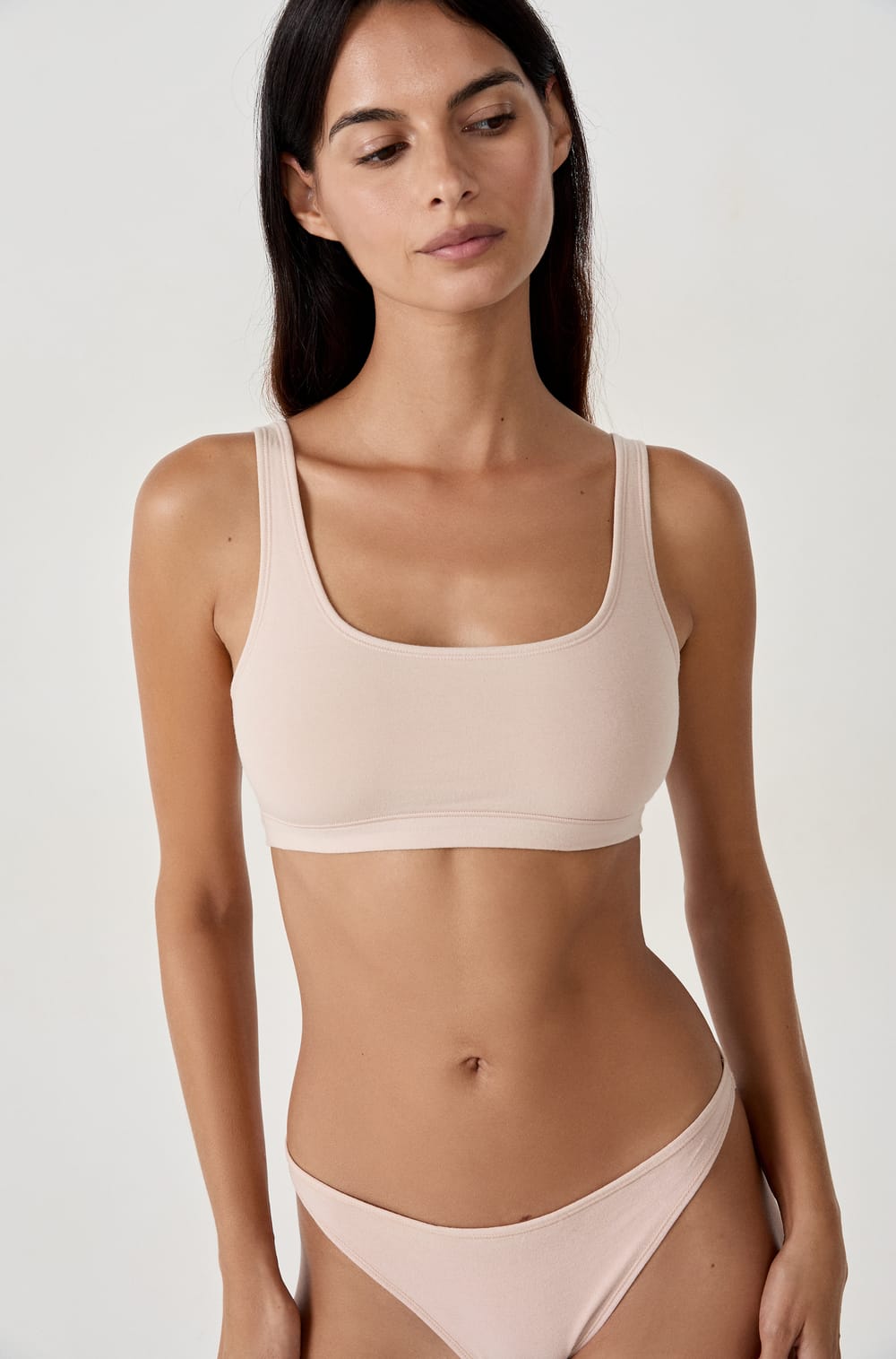 Reversible Stretchy Organic Cotton Bralette - COTON 360 - LIN - ETAM