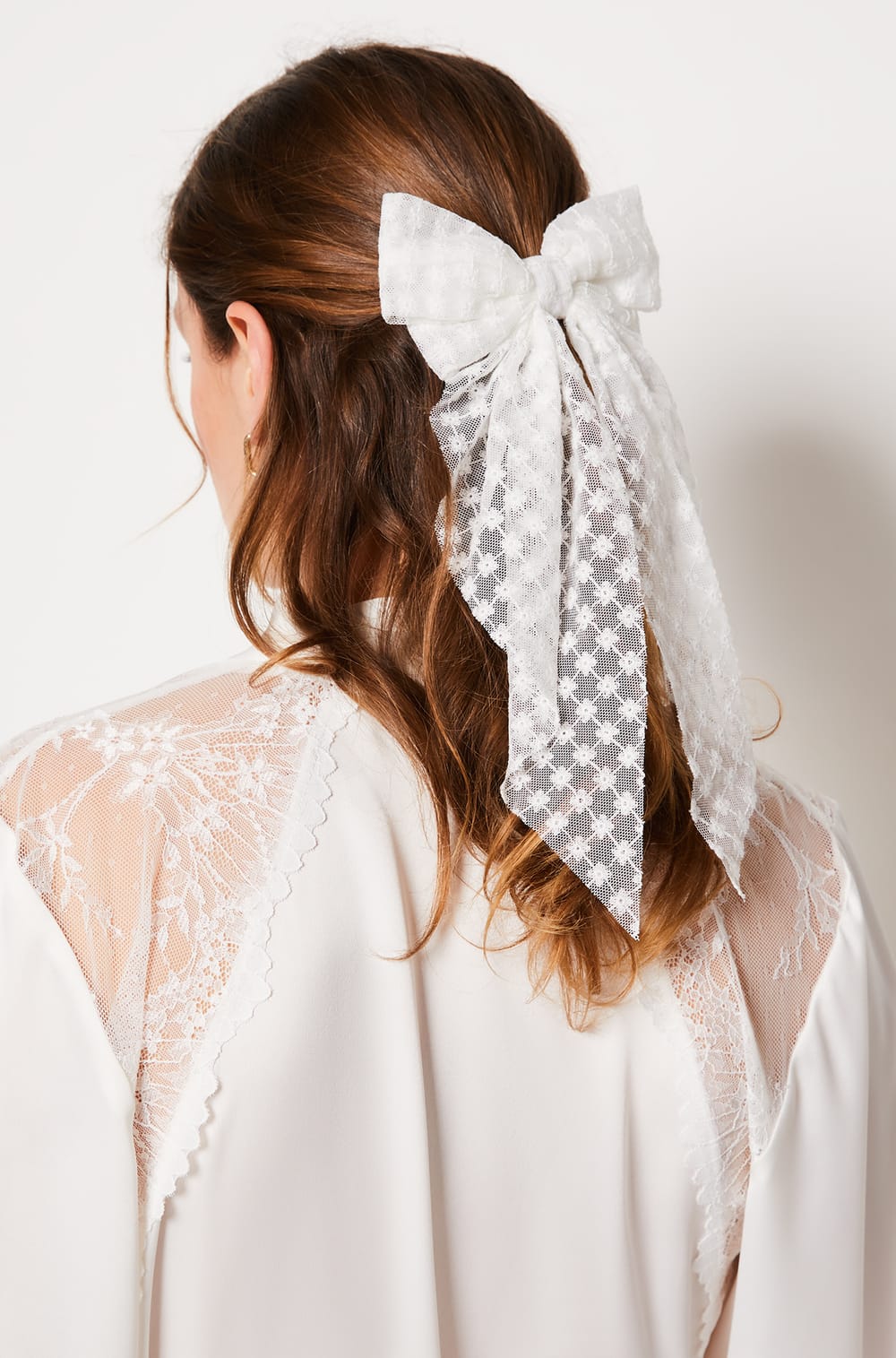Barrette noeud à cheveux BRIDE BLANC - ETAM