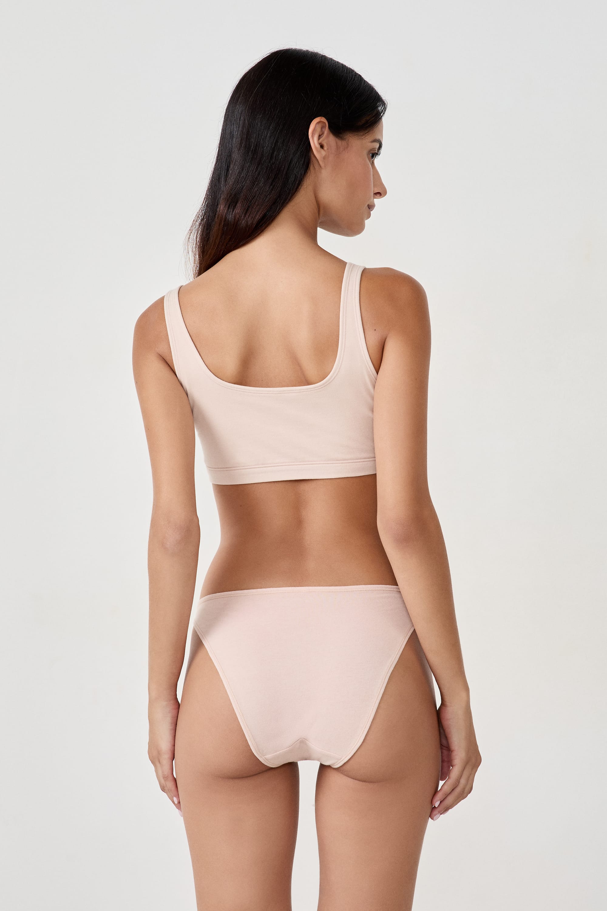 Reversible Stretchy Organic Cotton Bralette - COTON 360 - LIN - ETAM