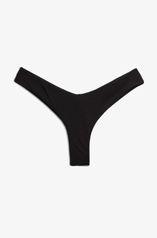 Culotte Bikini Brésilien Ficelle Bas De Maillot Texturé Détails Anneaux