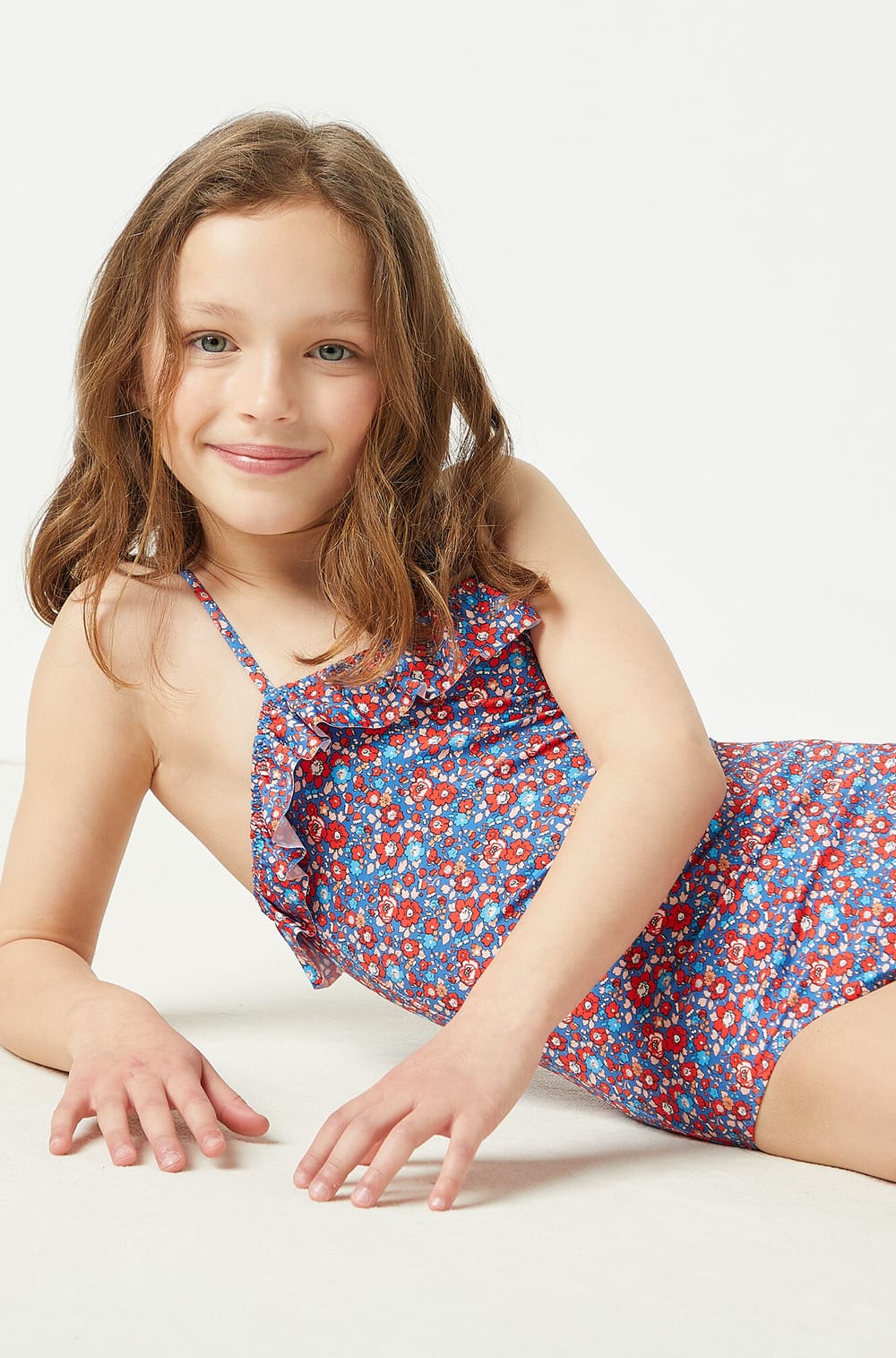 Liberty Fabric One-Piece Swimsuit - BETTY ENFANT - ROUGE - ETAM