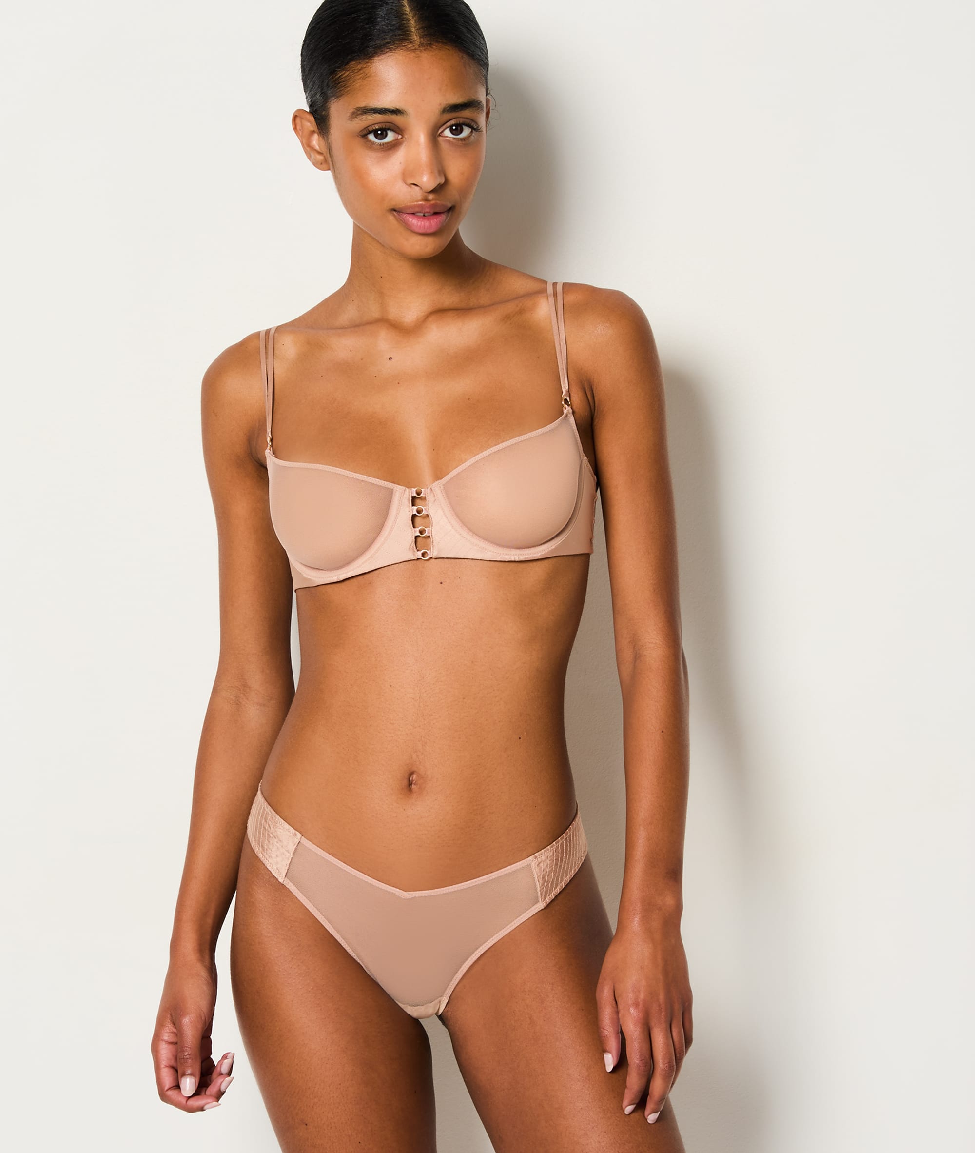 Soutien-gorge classique sans coques en soie et tulle MIDNIGHT BLUSH - ETAM