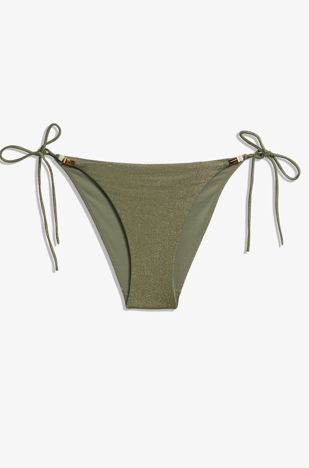 Culotte Bikini Ficelle Bas De Maillot Pailleté Idyllique Kaki Etam