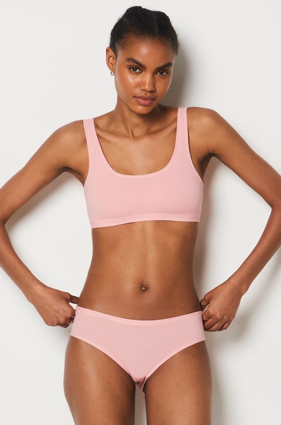 Reversible Stretchy Organic Cotton Bralette - COTON 360 - NOIR - ETAM