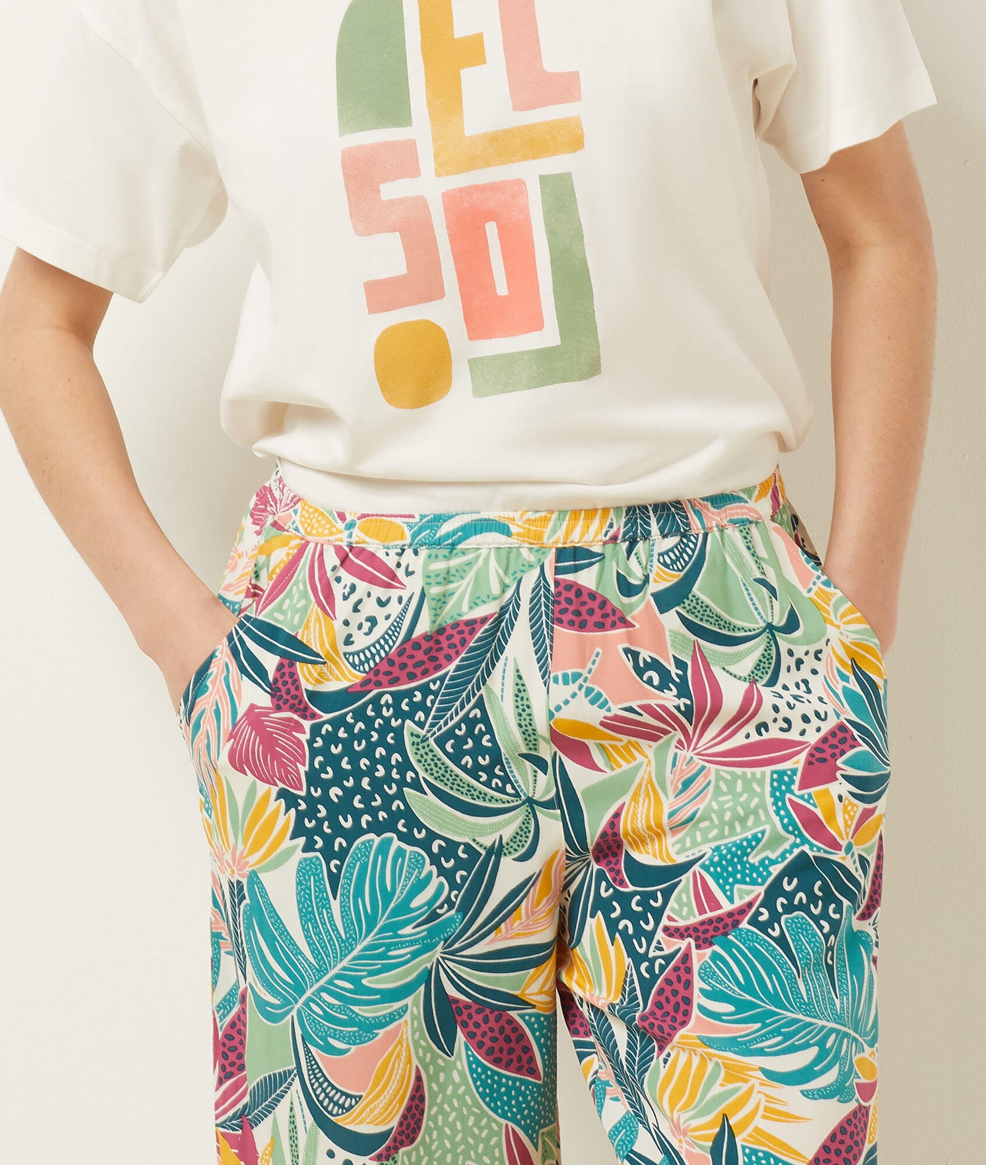 Pantalon de pyjama imprimé BLOOM VERT - ETAM