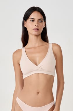Reversible Stretchy Organic Cotton Bralette - COTON 360 - LIN - ETAM