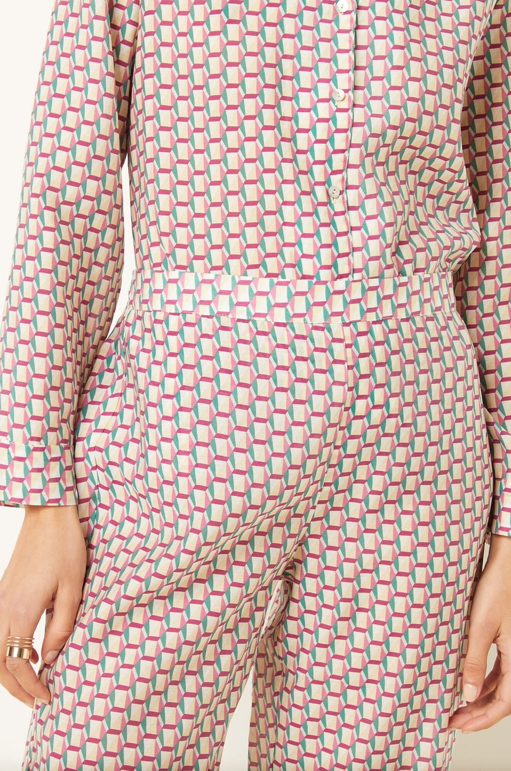 Seidig Schimmernde Pyjamahose Mit Print Etam X Elise Chalmin Imp Fd