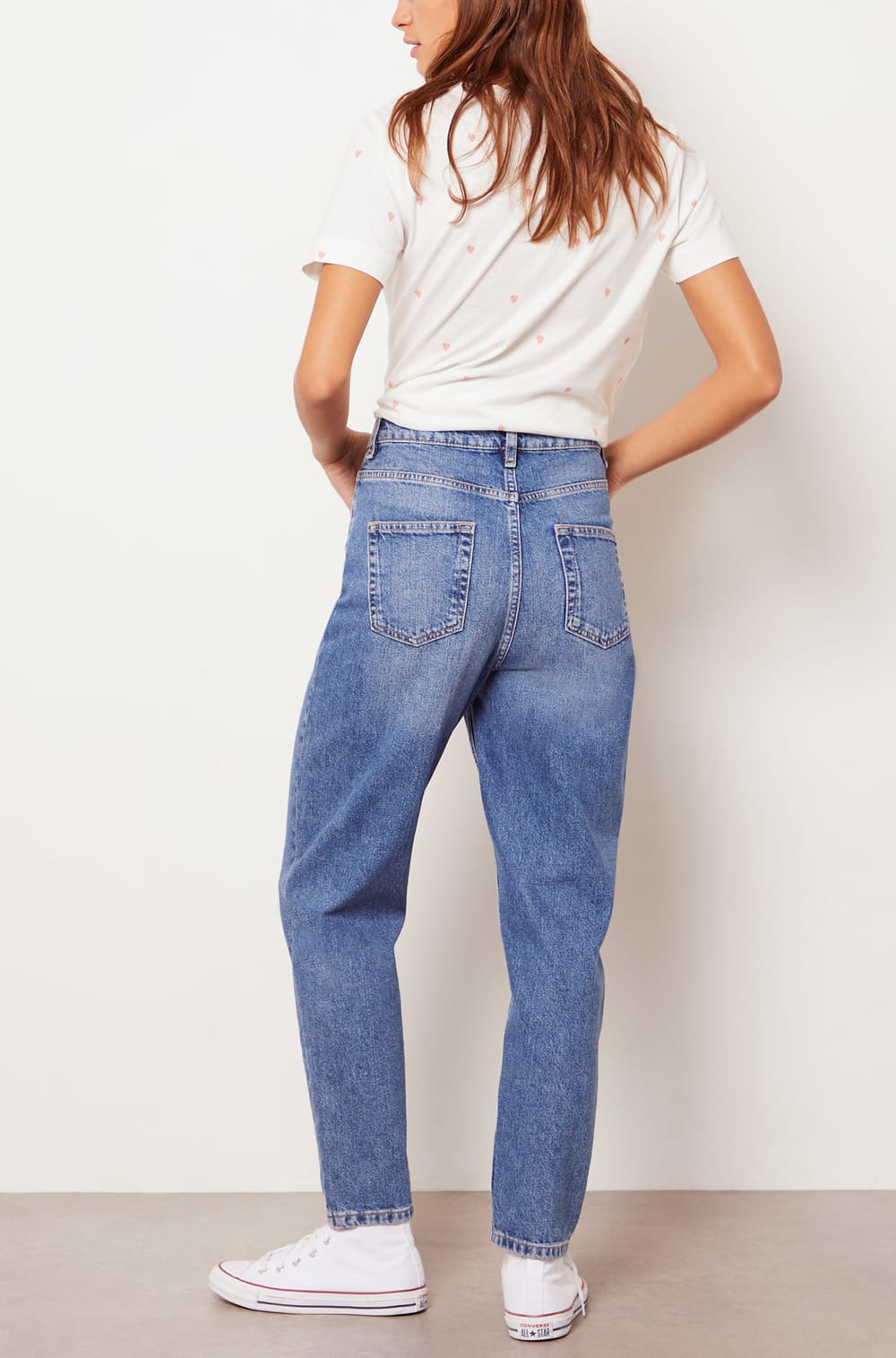 Jean mom taille haute, 100% coton MOMI BLEU - ETAM