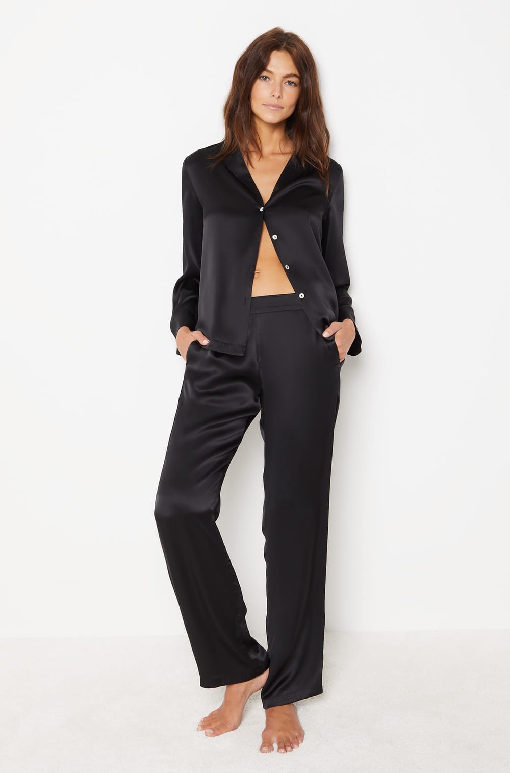 Silk Sleep Pants Pearly Noir Etam