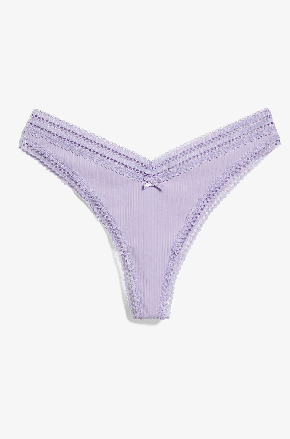 High Cut Thong With Lace Details - POWER - LILAS - ETAM
