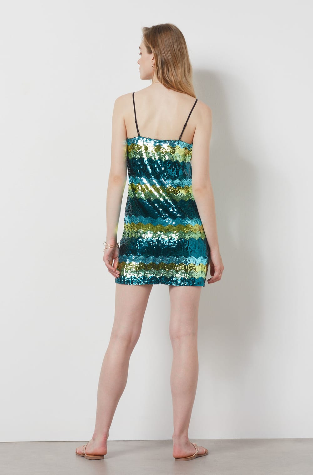 Robe courte à sequins LUNAH VERT - ETAM