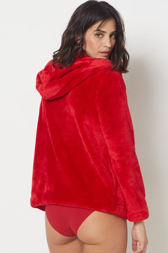 Veste En Polaire à Capuche Naci Fushia Etam