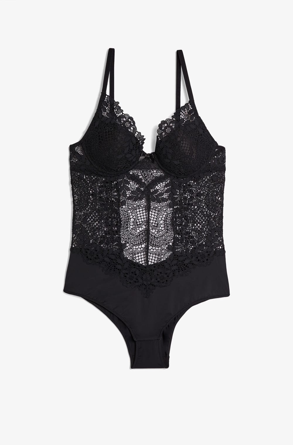 Underwire Lace Bodysuit Success Noir Etam