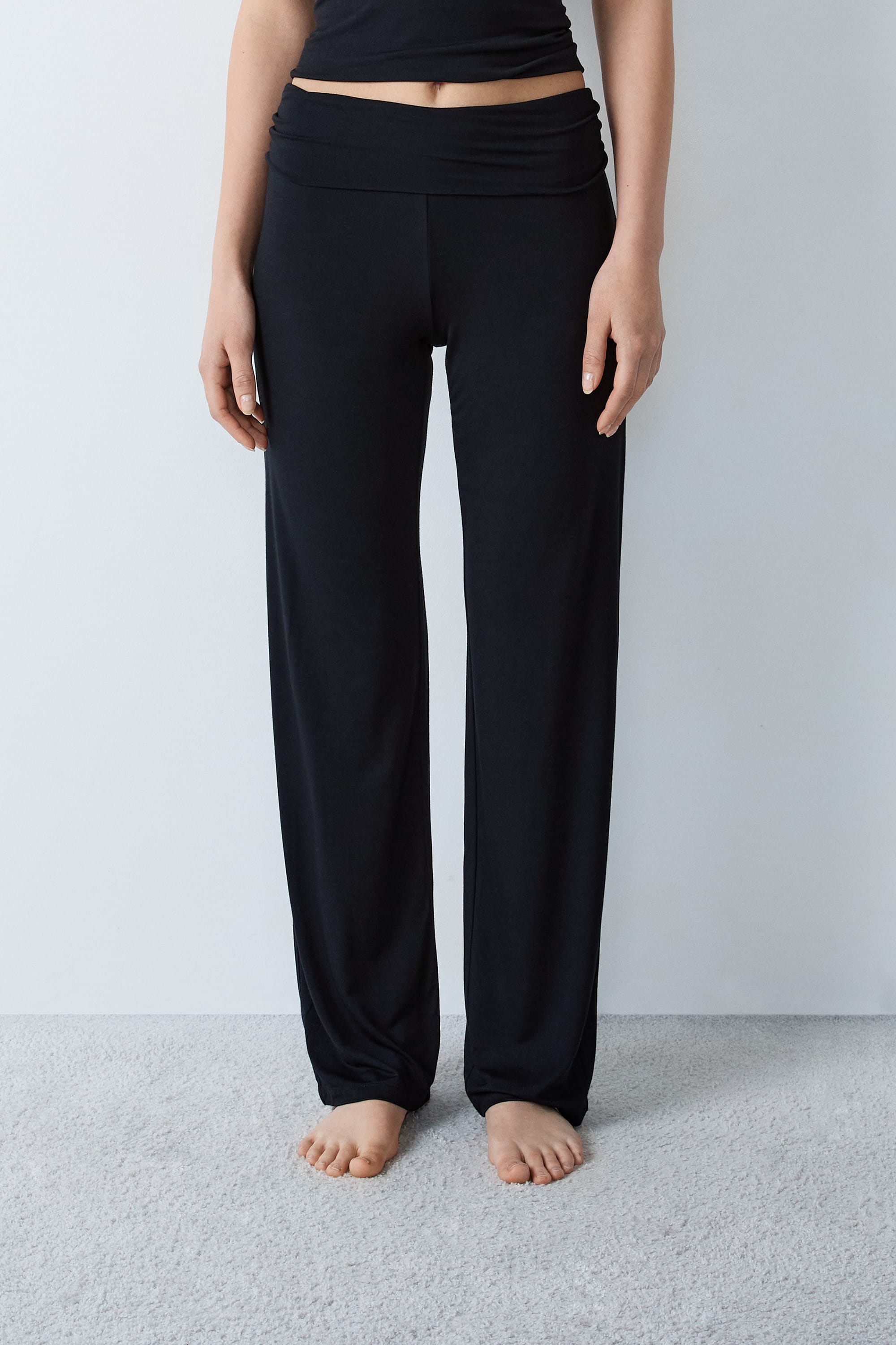 Wide-Leg Modal Pants - JOSEPHINE - NOIR - ETAM