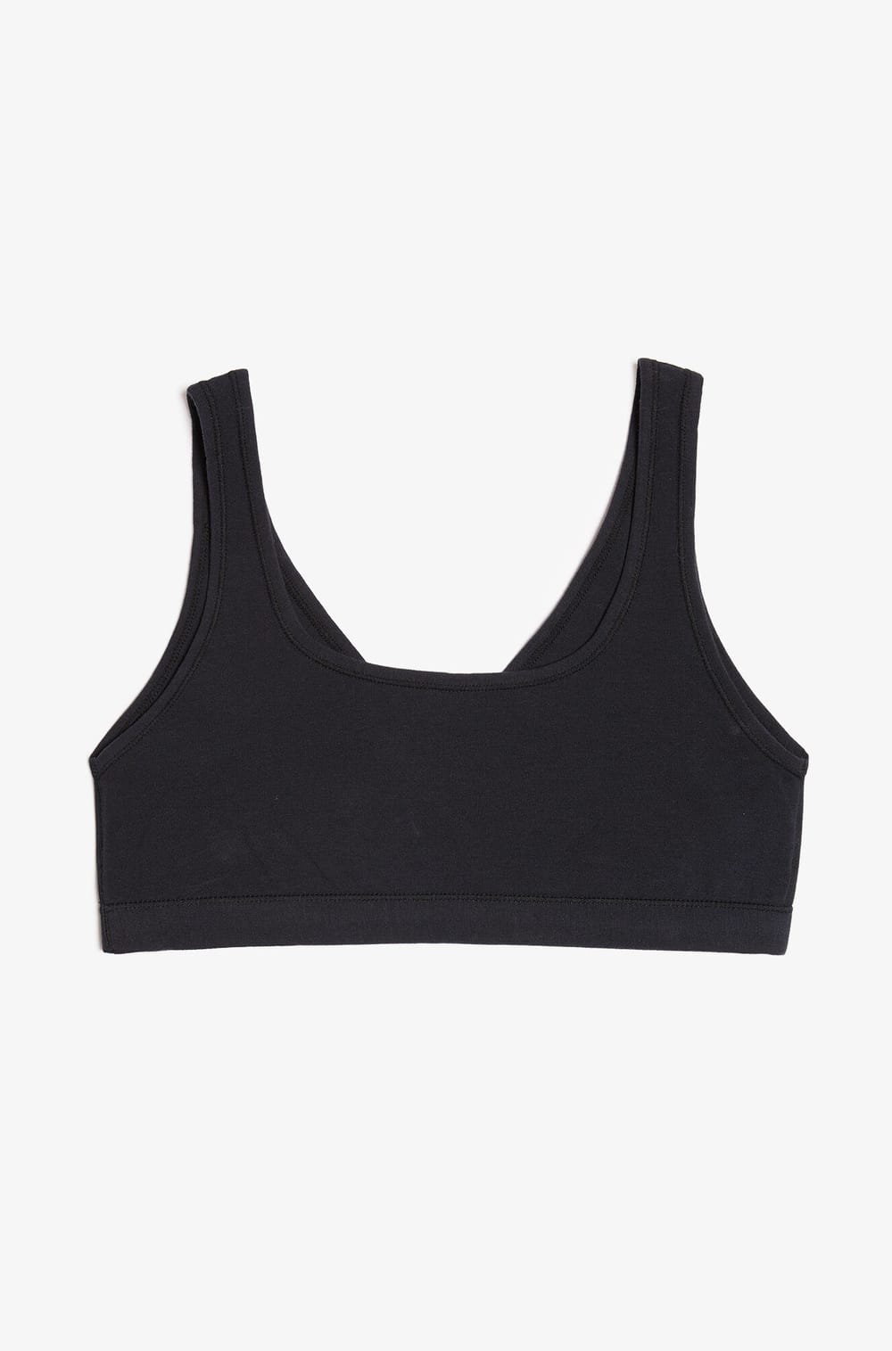 Reversible Stretchy Organic Cotton Bralette - COTON 360 - NOIR - ETAM