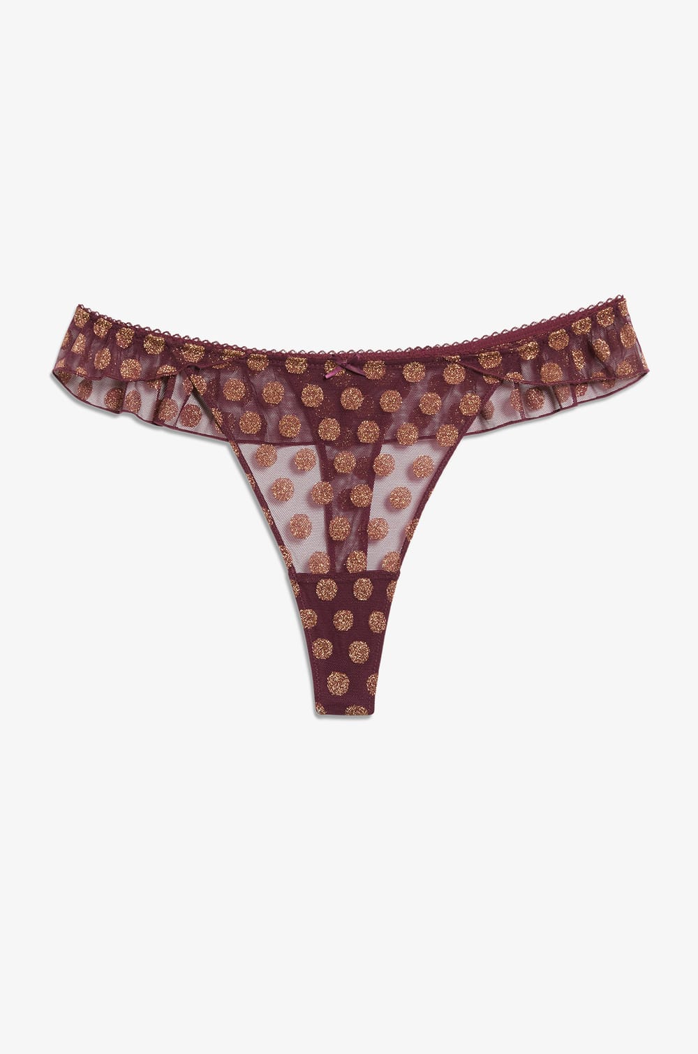 String en tulle à volant VOLANTEE BORDEAUX GRENAT - ETAM