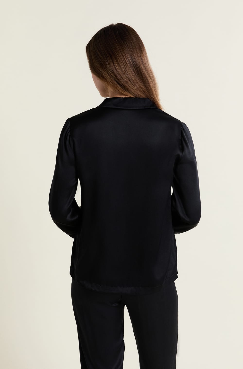 Chemise de pyjama en soie PEARLY NOIR - ETAM