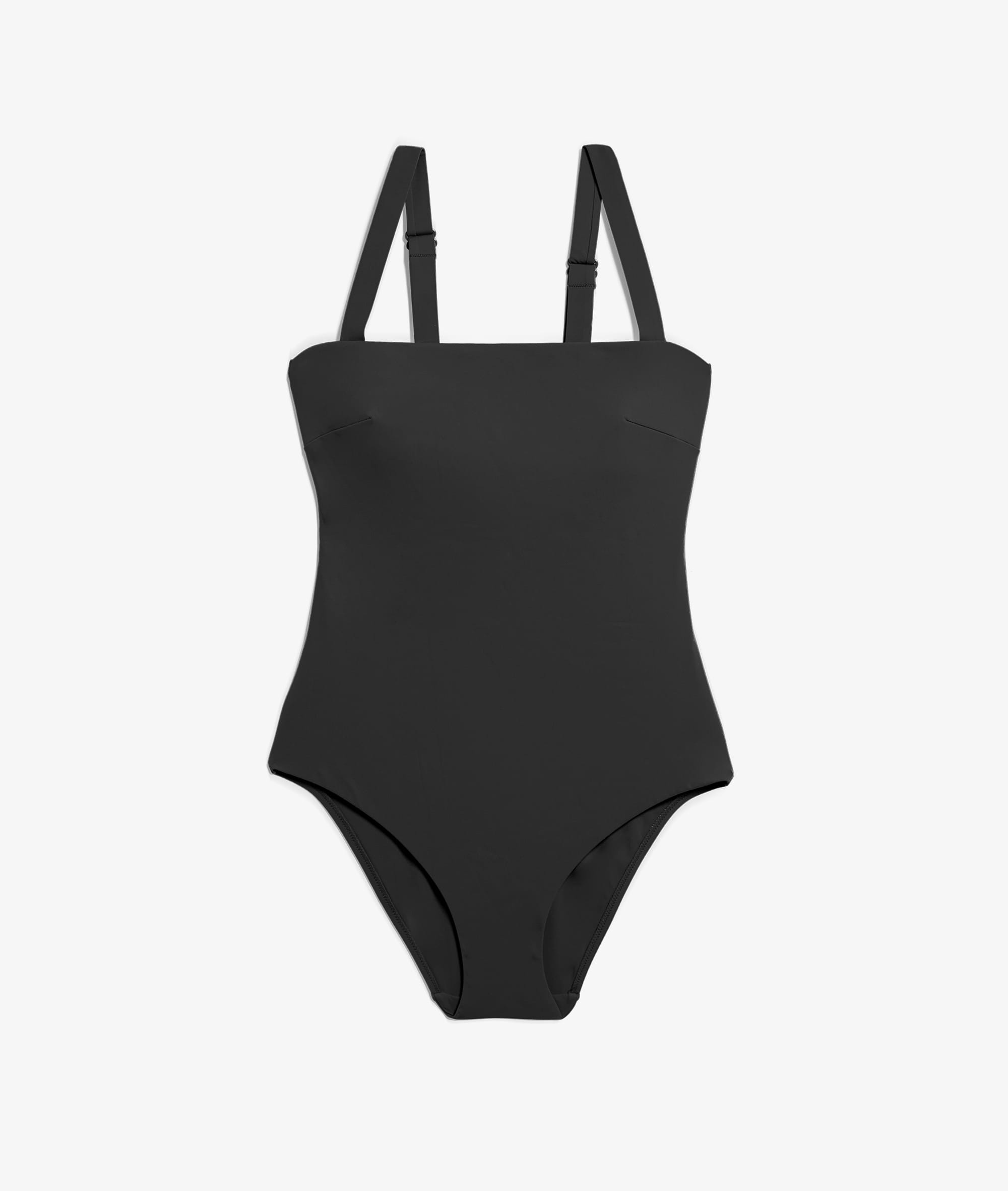 One-Piece Swimsuit with Square Neckline - SCULPT - NOIR - ETAM
