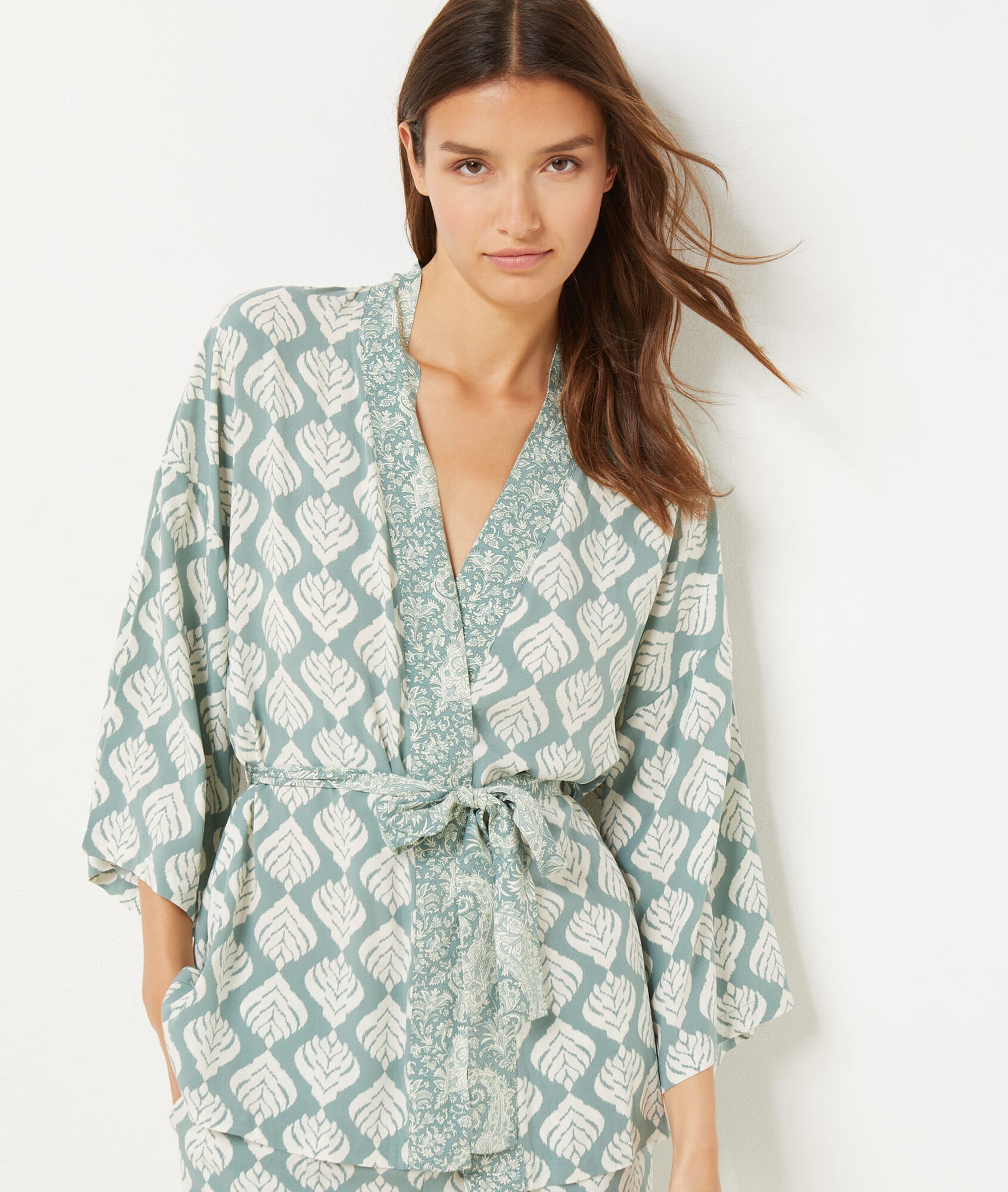 Printed Robe - LAUV - VERT NIL - ETAM