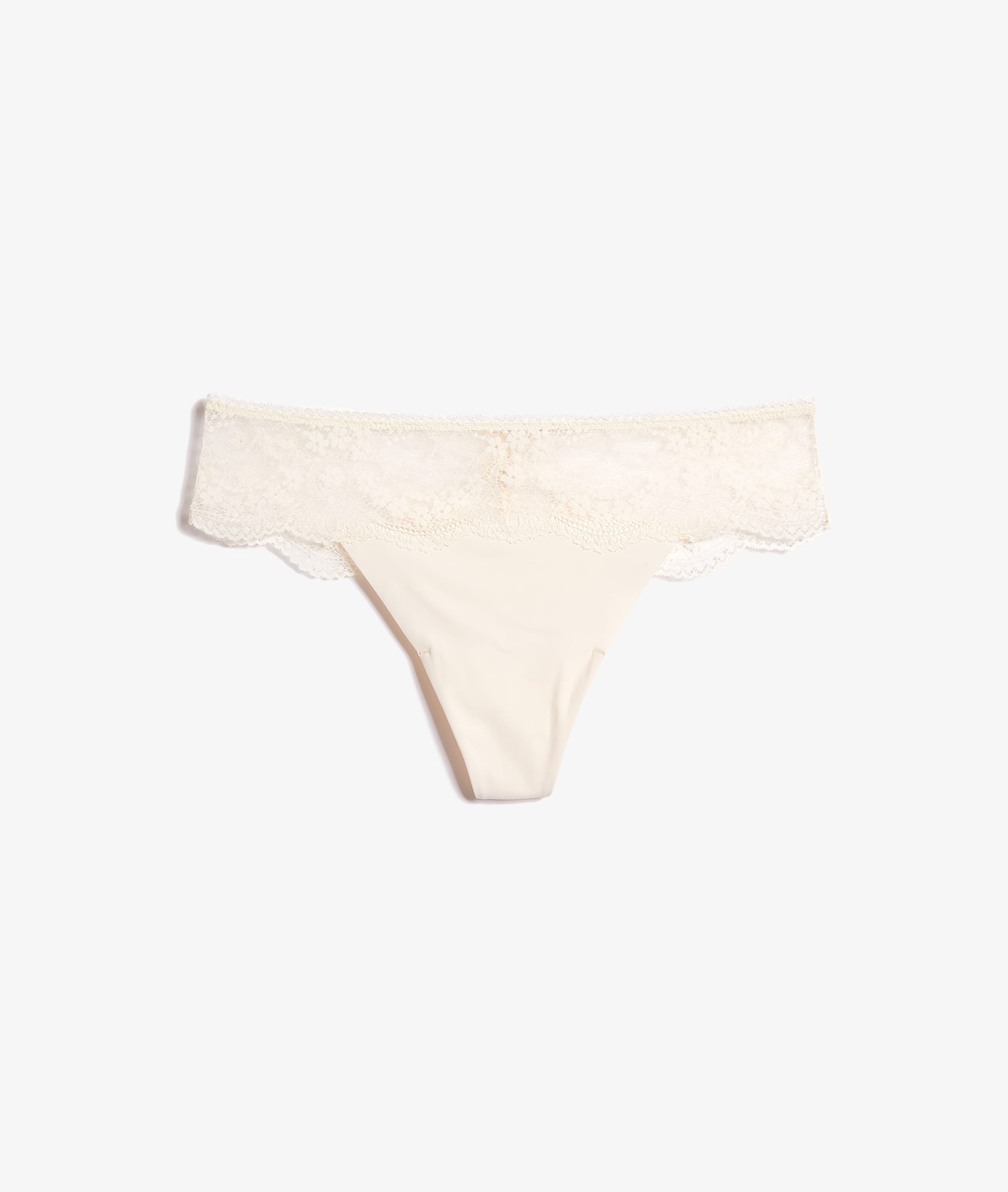 Microfiber And Lace Tanga - PURE DELICATE - ECRU - ETAM