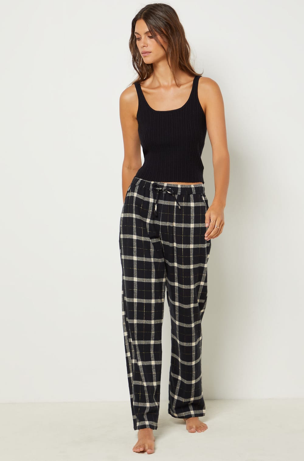 Pantalon de pyjama à carreaux NATANE NOIR - ETAM