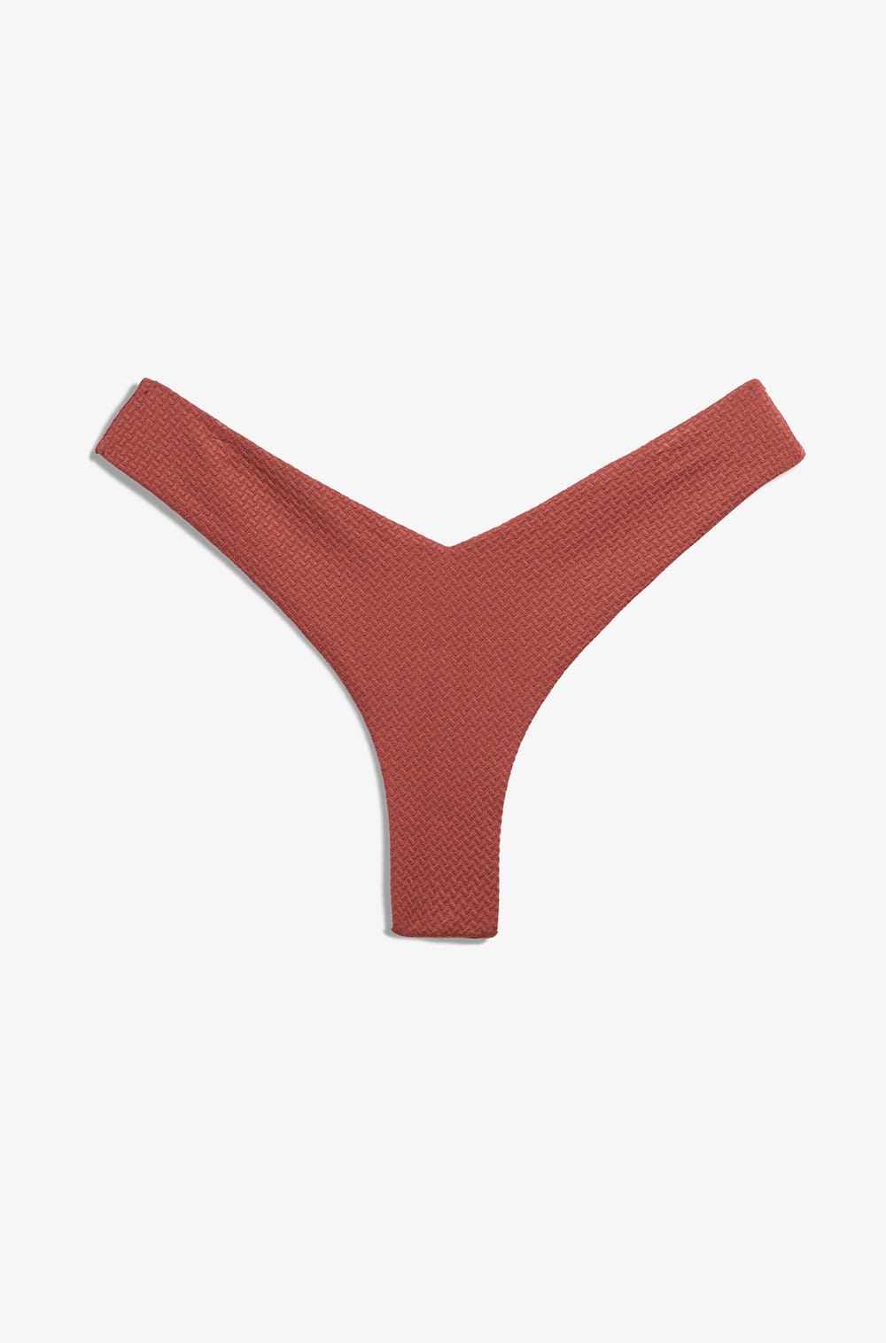 Brazilian High Leg Textured Bikini Bottoms Idyllique Marron Etam