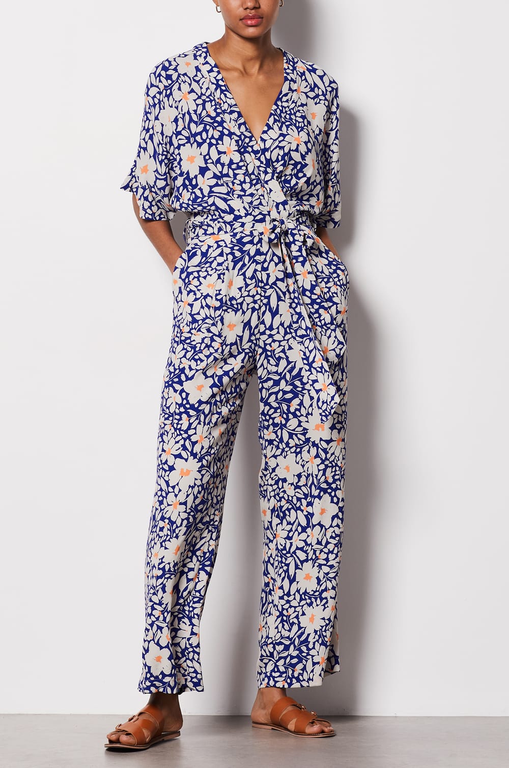 Geblümter Overall zum Binden BAYA IMP FD MARINE - ETAM