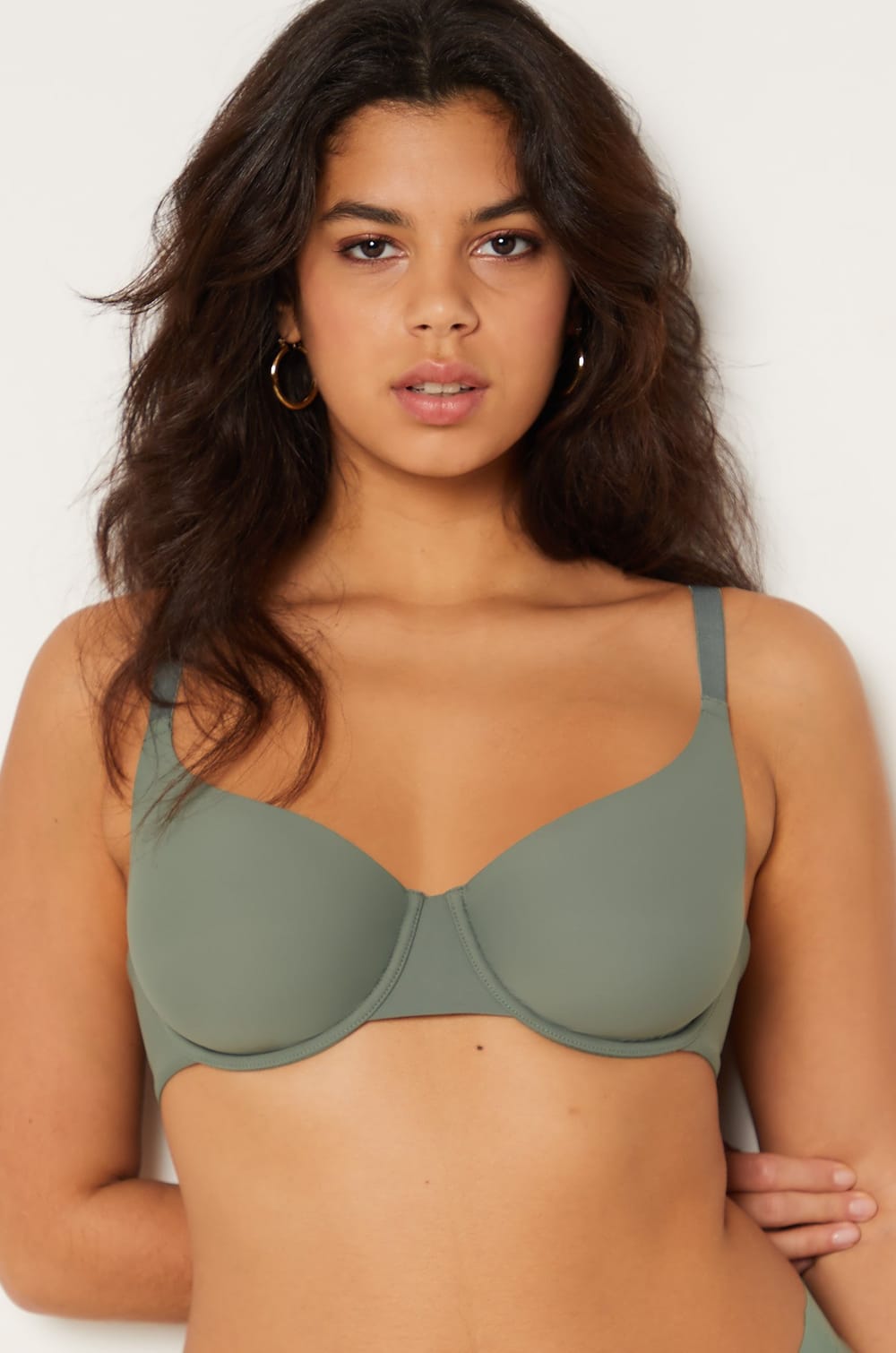 Microfiber Demi Bra Purefit Wecare Kaki Etam