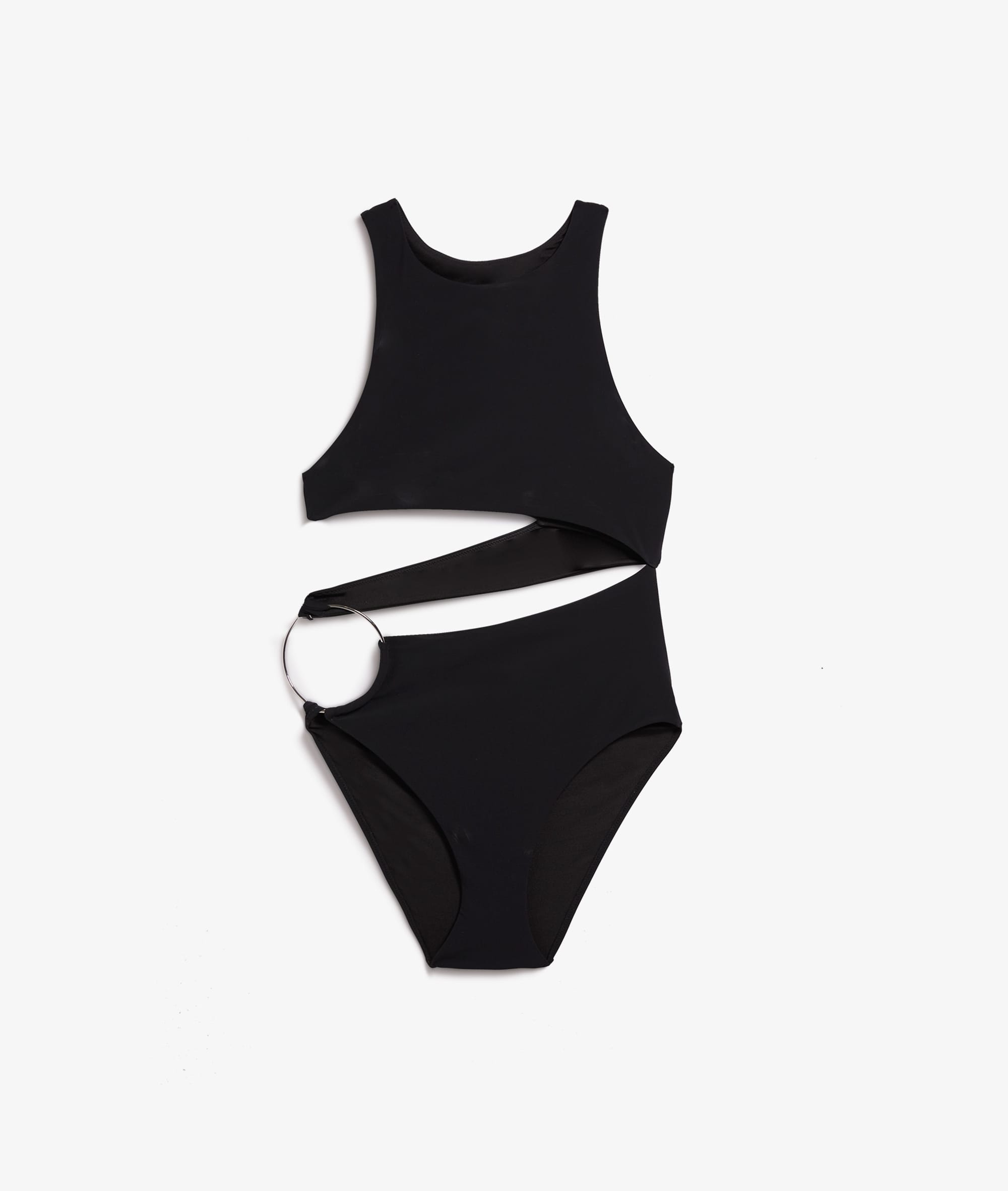 Maillot de bain 1 pièce détail anneau et découpe sur le côté PAEA NOIR ...